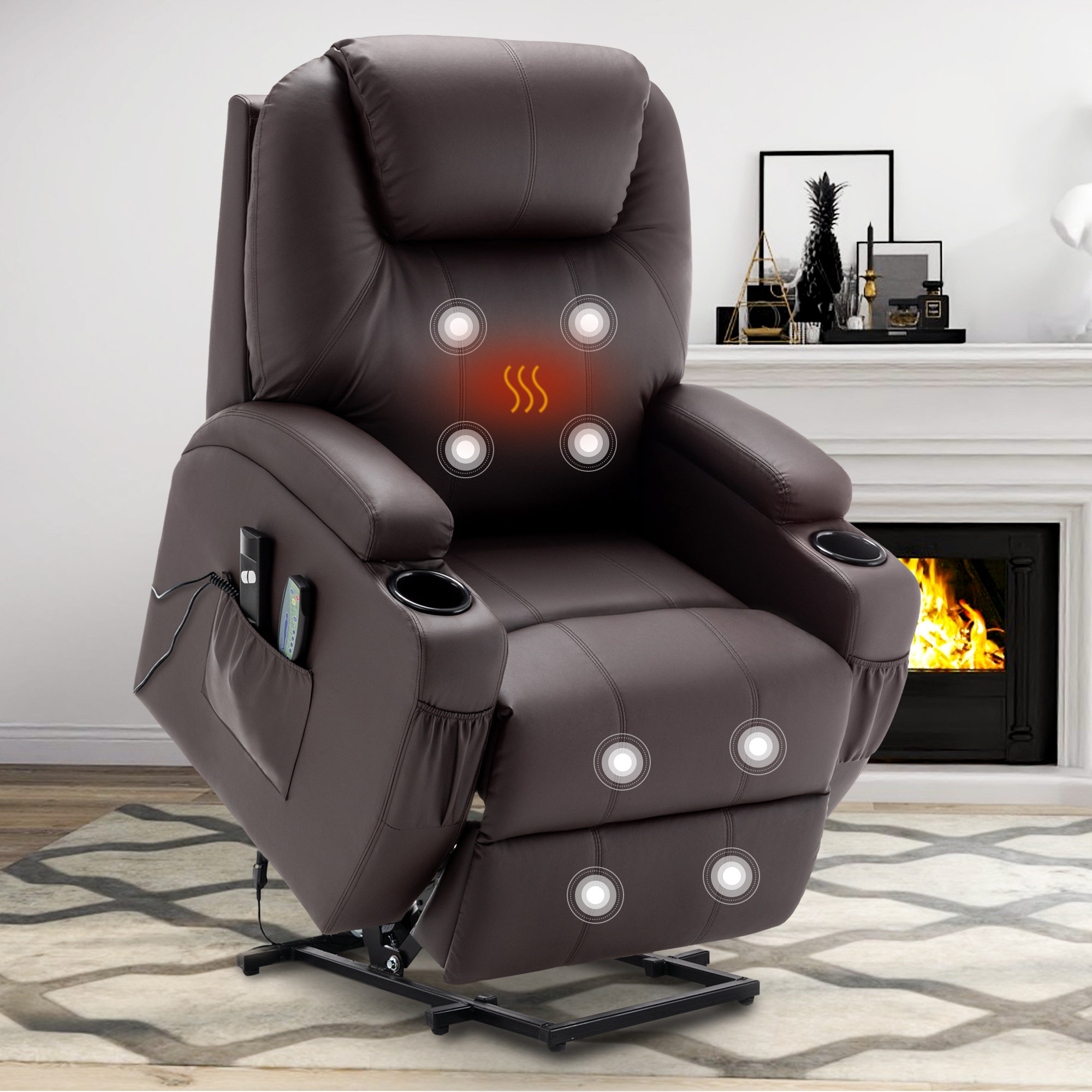 Latitude Run® Power Lift Recliners, Recliner Chair With Heat And ...