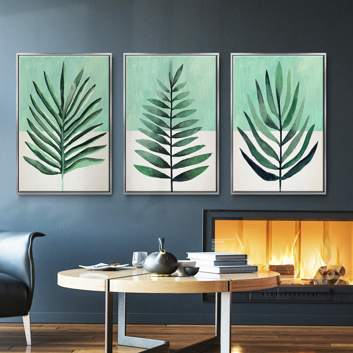 Wexford Home Verging Palm I Framed On Canvas 3 Pieces Set - Wayfair Canada