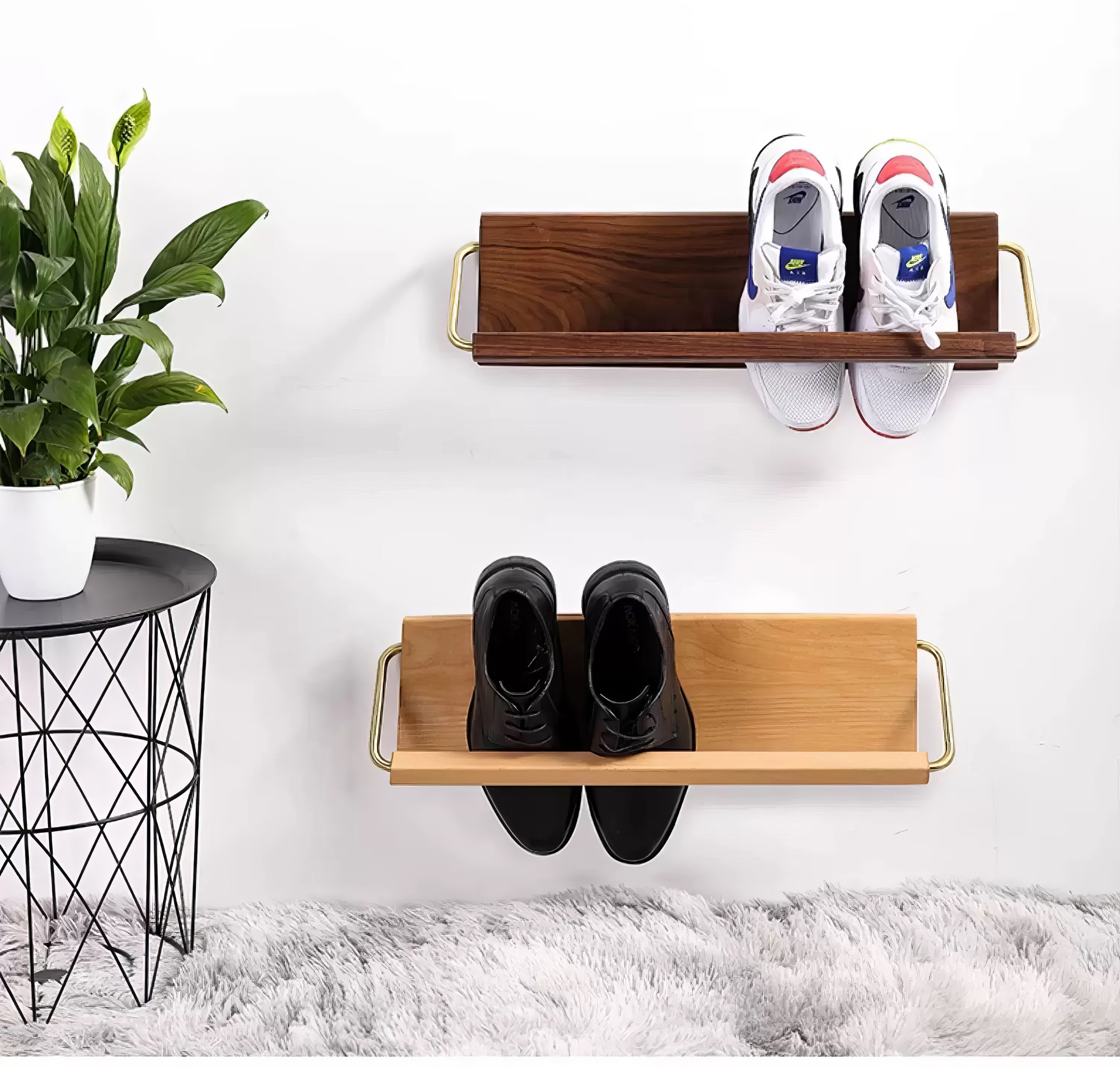 George Oliver Solid Wood Entryway Wall Mounted Shoe Storage Racks | Wayfair