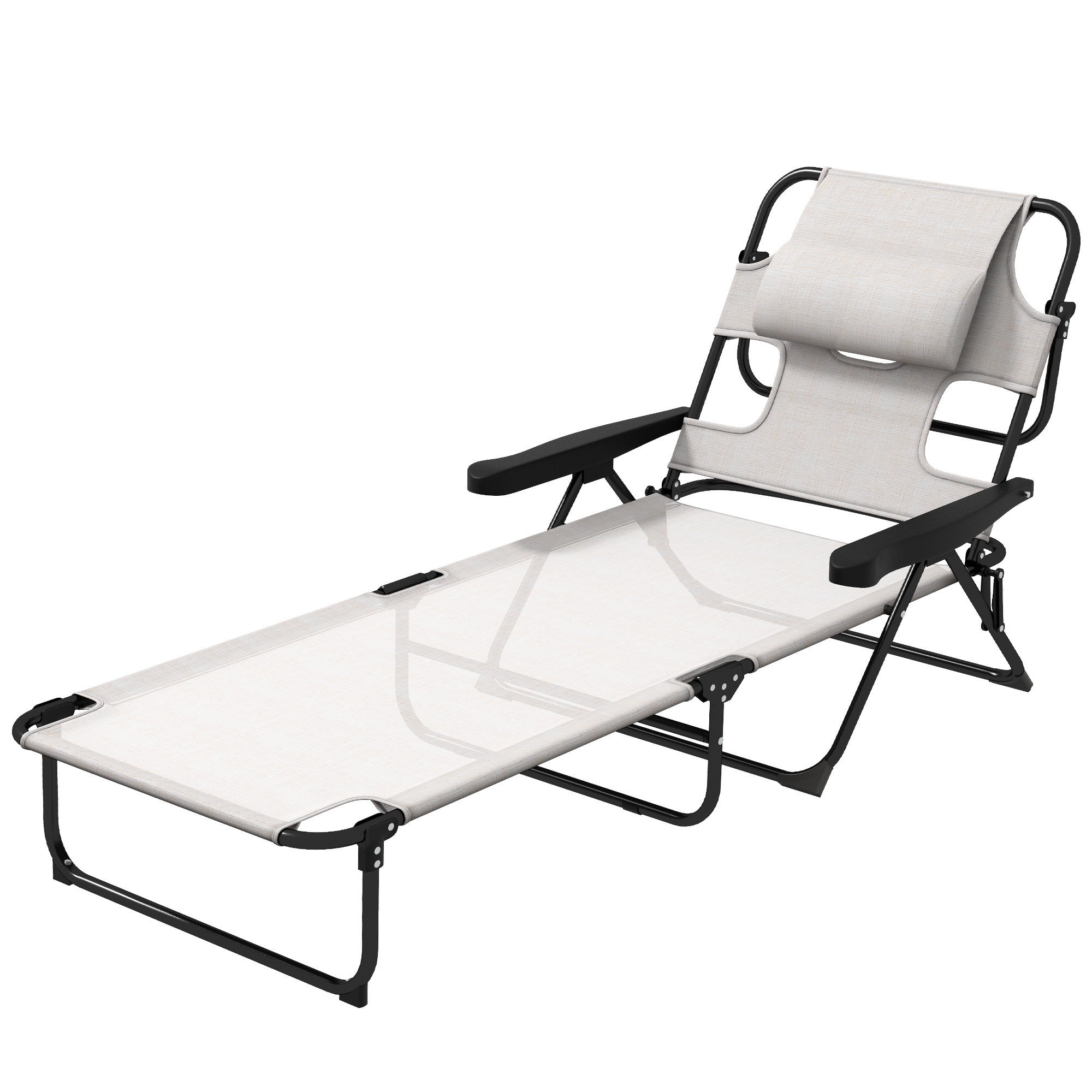 Arlmont & Co. -position Adjustable Steel Lounge Chair For Sunbathing ...