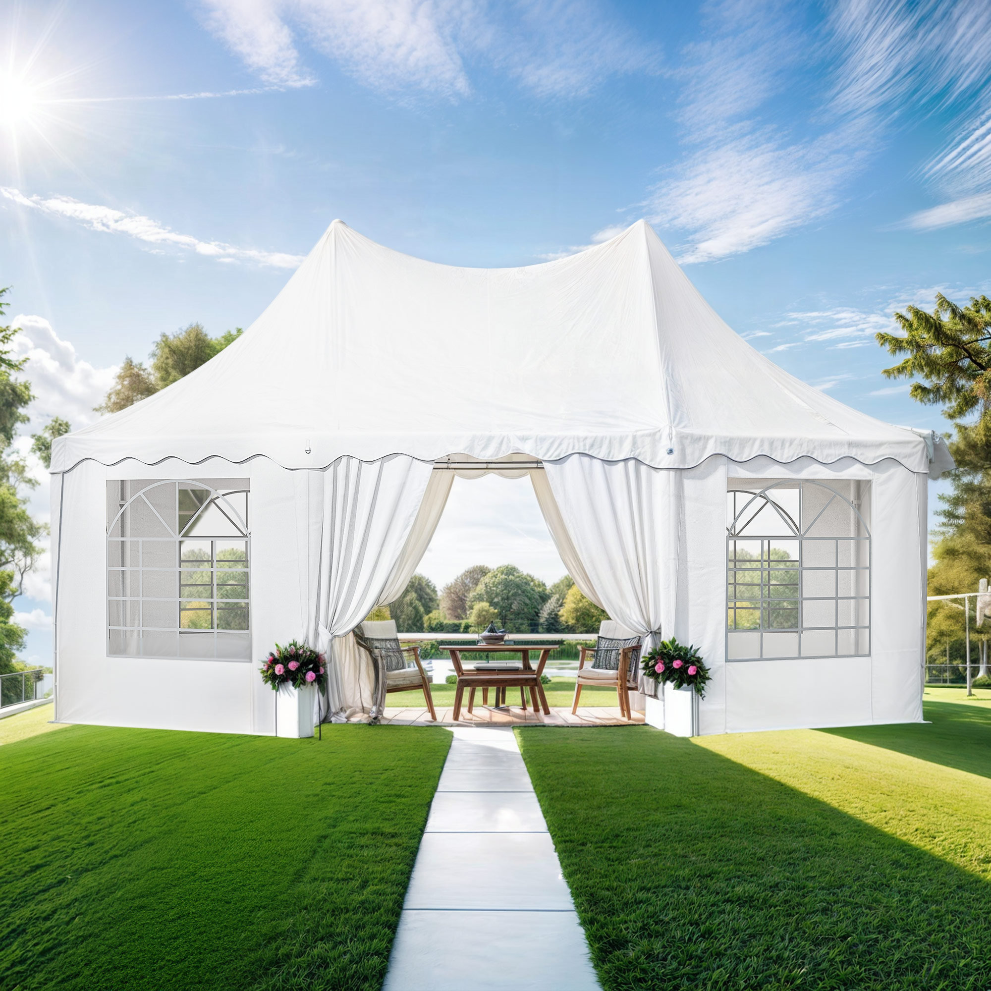 Edrosie Inc Vinyl Removable Sidewalls Vinyl Party Tent | Wayfair