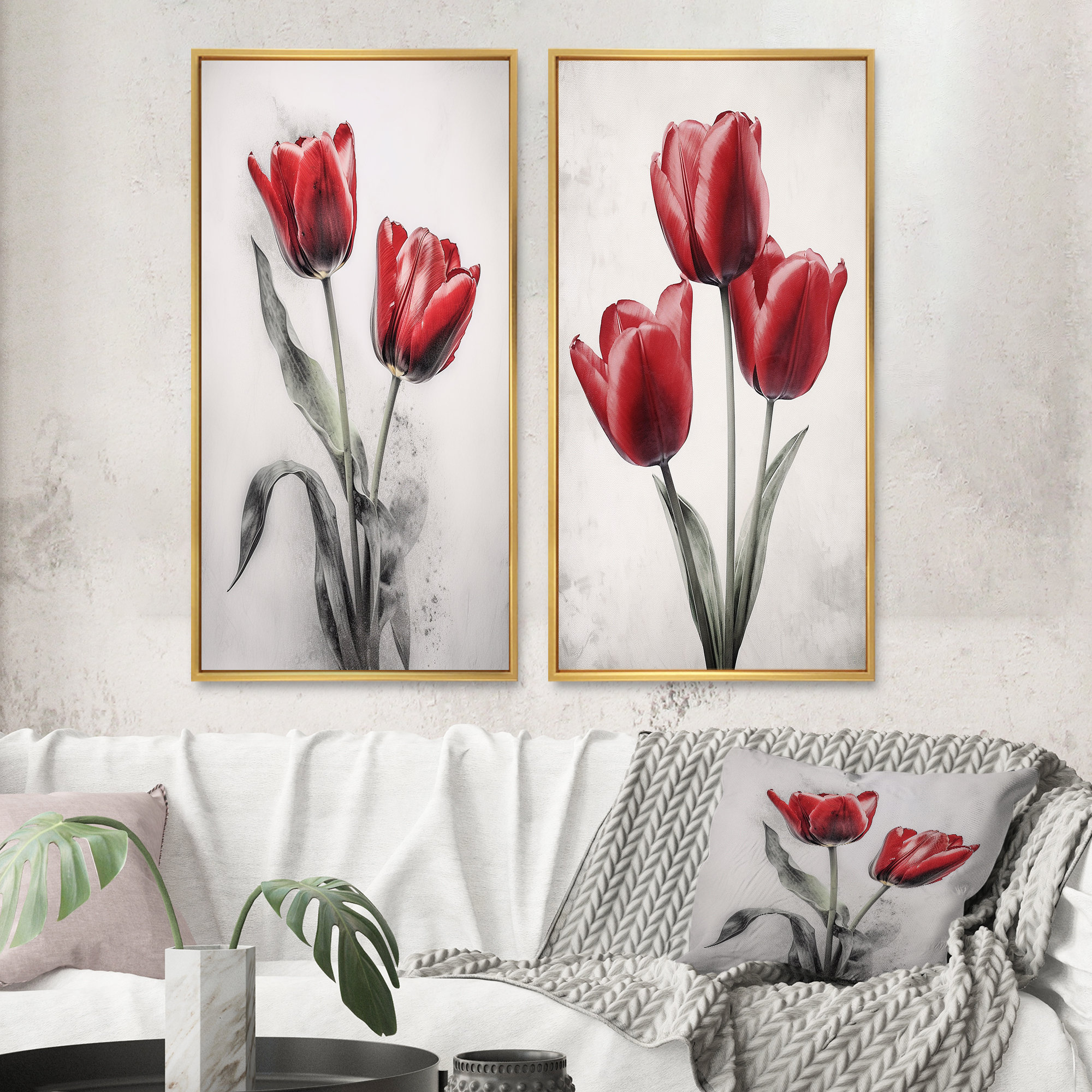 Red Barrel Studio® " Tulip Dreams " 2 - Pieces on Canvas | Wayfair