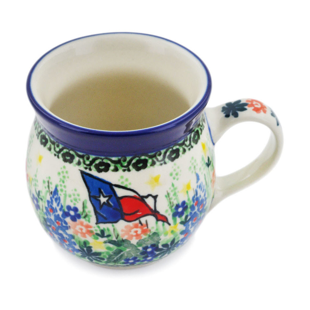 Polmedia Polish Pottery 12 Oz Stoneware Bubble Mug - Texas Flag | Wayfair