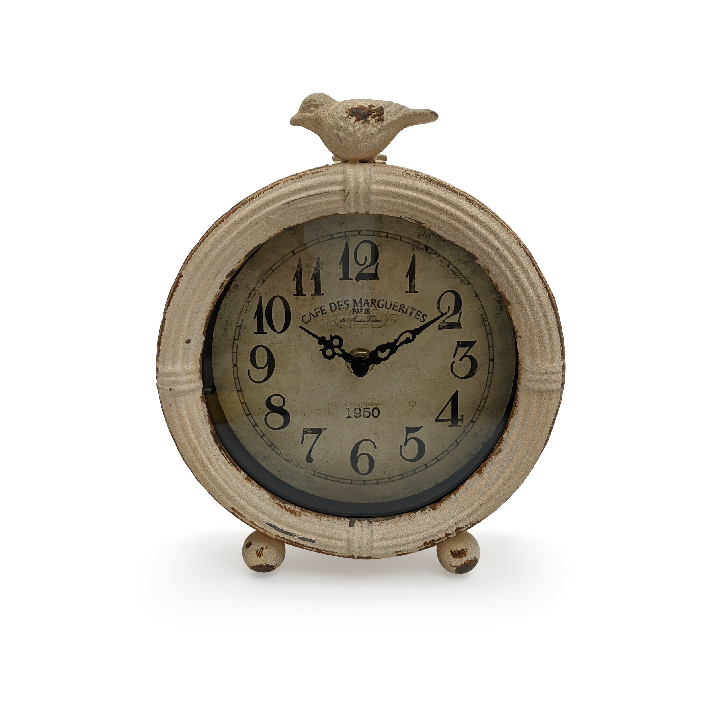 Ophelia & Co. Tabletop Clock in Off-White | Wayfair