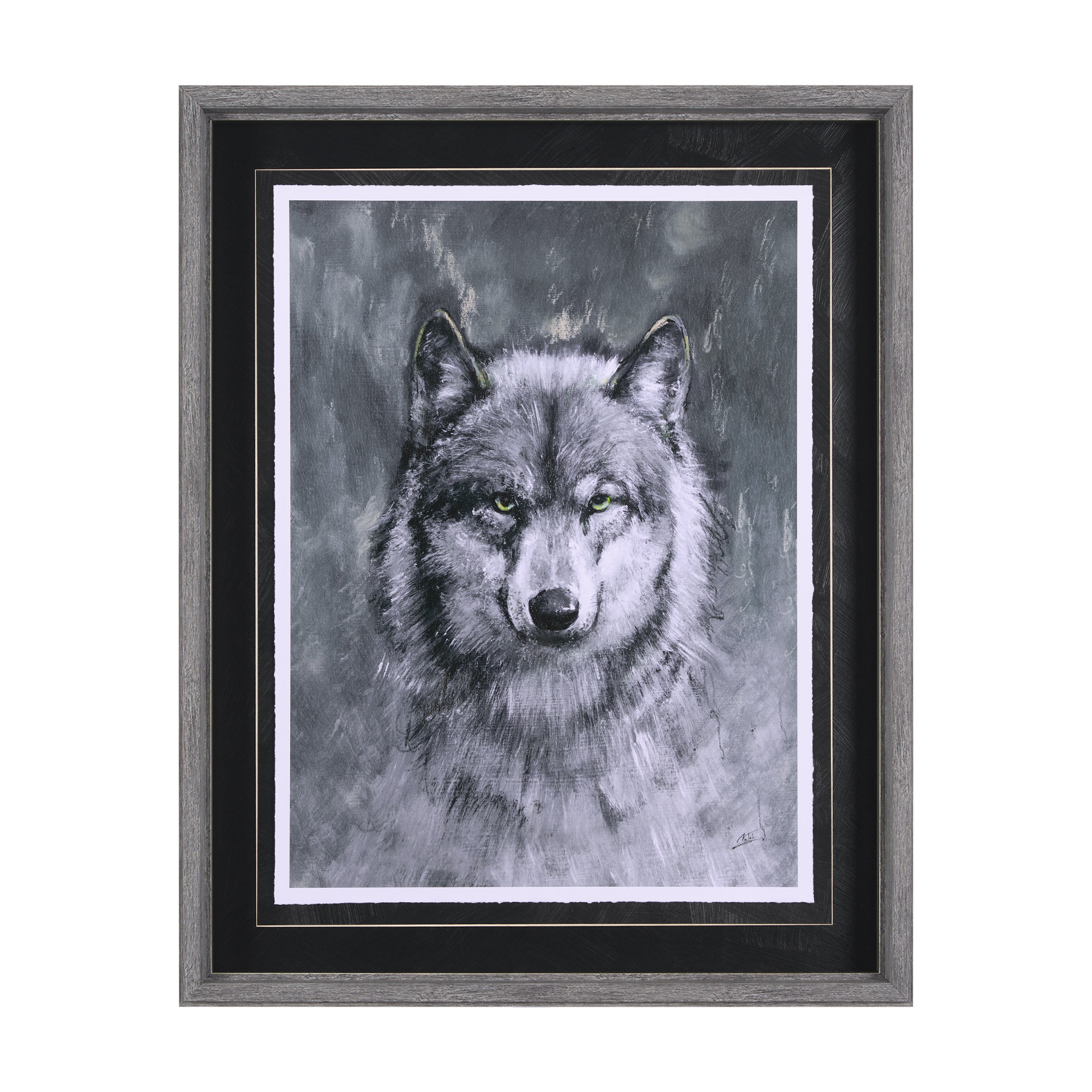 Loon Peak® Animal Portrait II (Wolf) Hand Embelished Framed Art Print ...