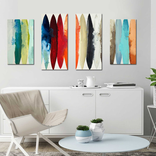 Latitude Run® Even Flow - 4 Piece Wrapped Canvas Print Set | Wayfair