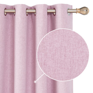 Wade Logan® Lythrodontas Faux Linen Total Blackout Curtain Panels ...