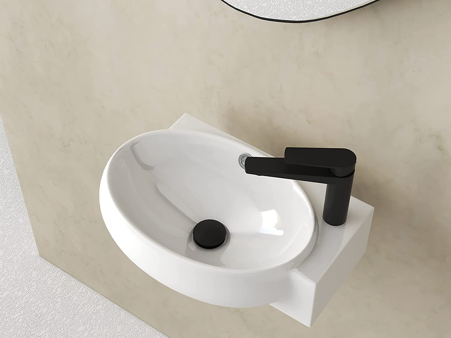 17 Stories Ceramic Wall Hang Basin Oval Shape SOVAL-W | Wayfair.co.uk