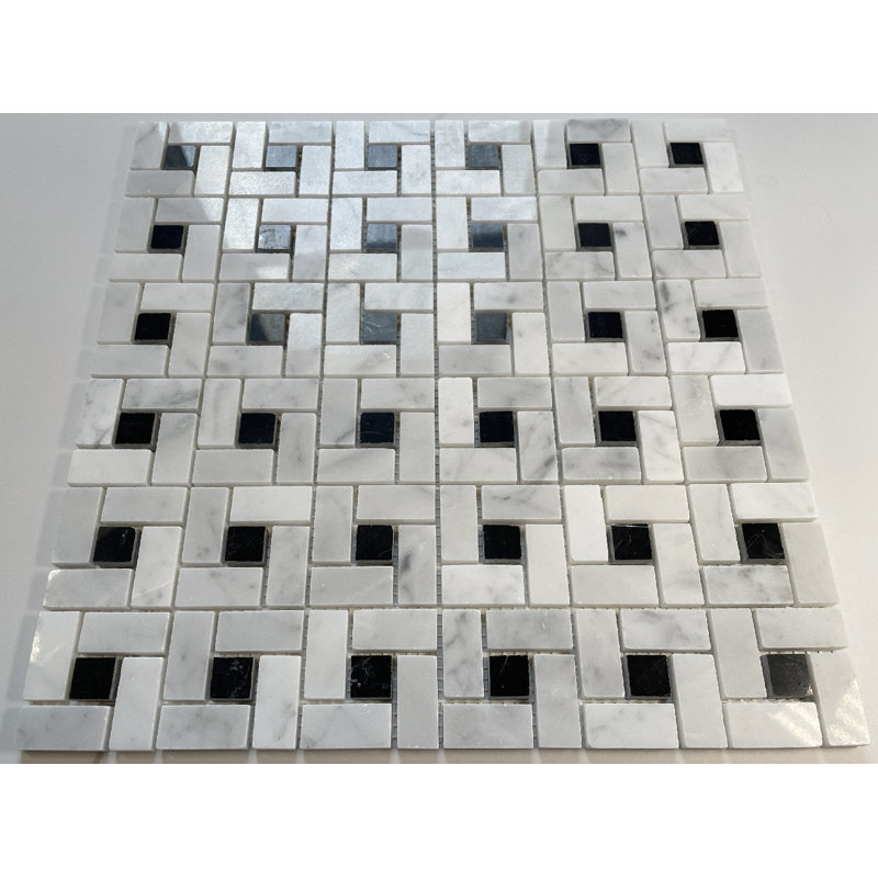 Marble Online 12" x 12" Marble Pinwheel Mosaic Wall & Floor Tile | Wayfair
