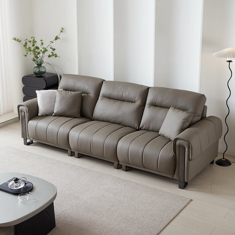 Hokku Designs 107"Genuine real Top-Grain leather sofa set for living ...