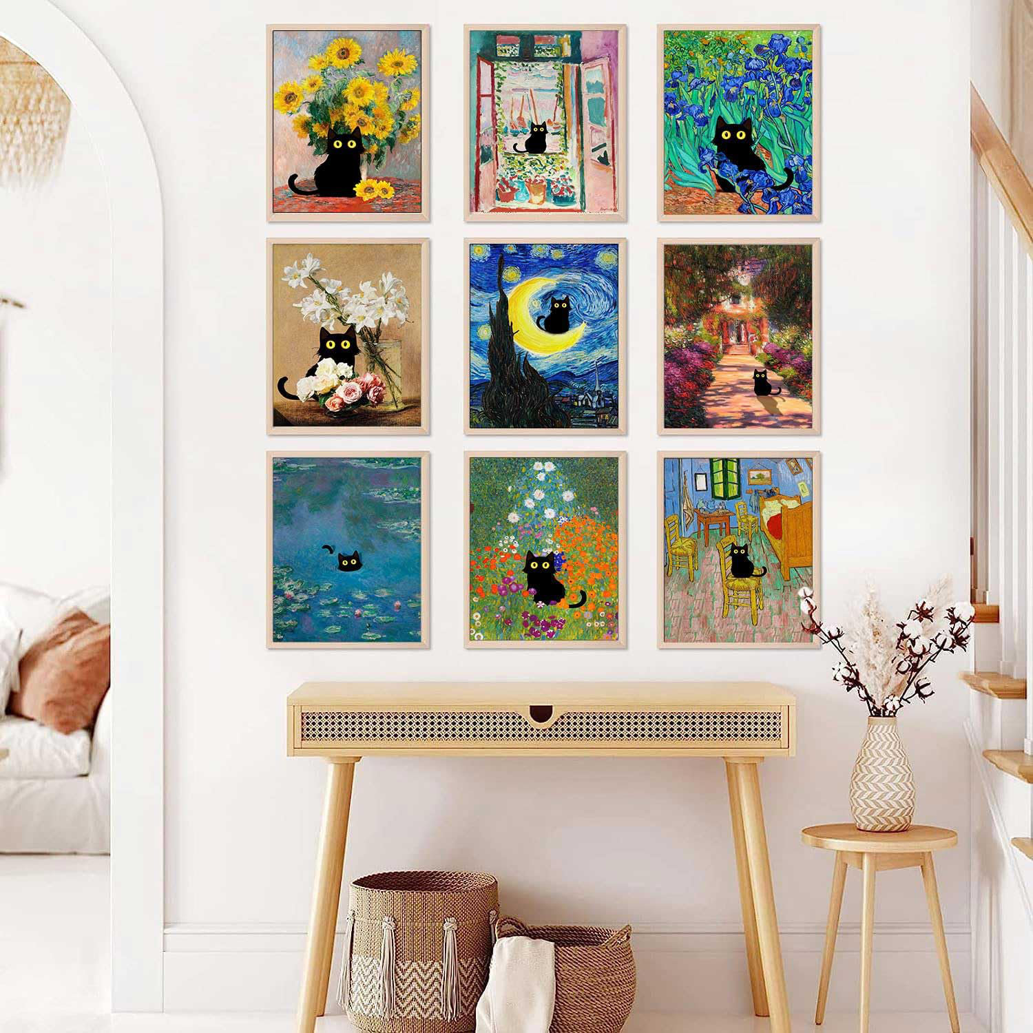 Lark Manor Funny Black Cat Wall Art Cats In Famous Paintings Posters ...