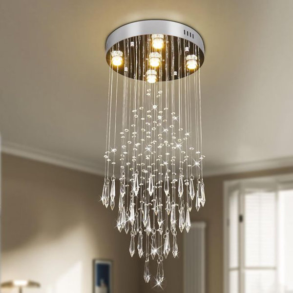 House of Hampton® Raindrop Chandelier Modern Crystal Chandelier 5 ...