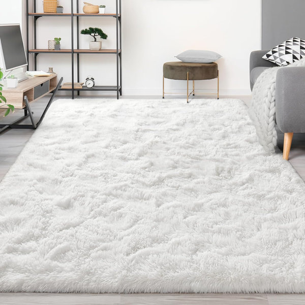 Mercer41 Shahen Rectangle Shag Area Rug in White & Reviews | Wayfair