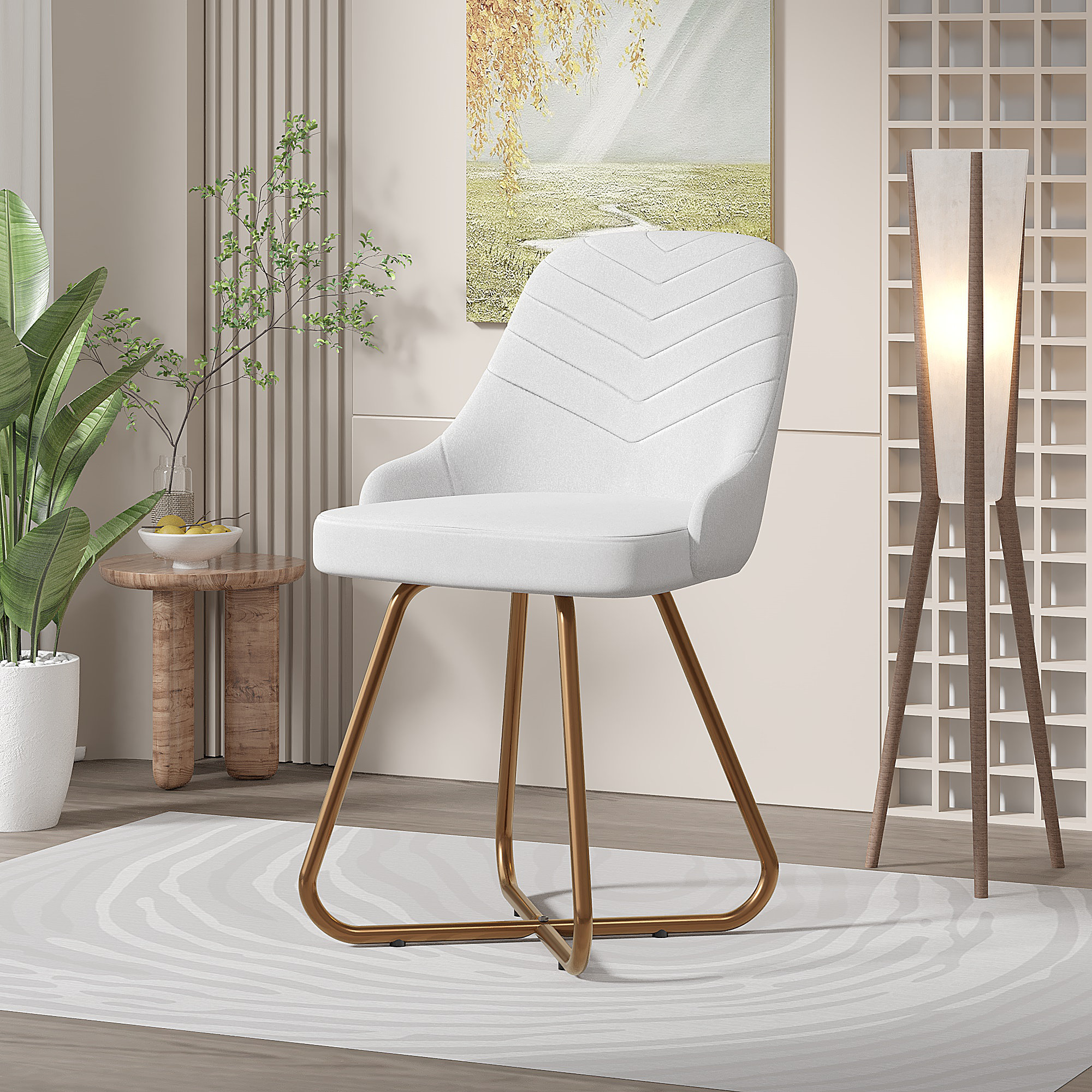 Mercer41 Akron Office Desk Chair, Upholstered Home Office Vanity Accent ...