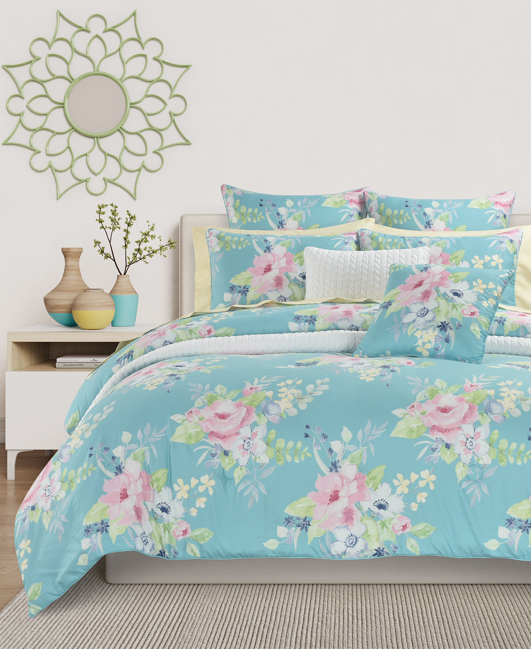 Five Queens Court Turquoise Microfiber 2 Piece Comforter Set - Wayfair ...