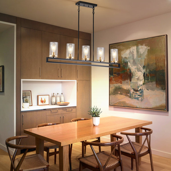 Mercer41 Ledon 5 - Light Kitchen Island Rectangle Chandelier & Reviews ...