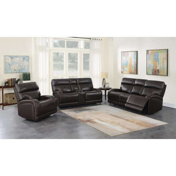 Wildon Home® Boylon 3 - Piece Leather Living Room Set | Wayfair