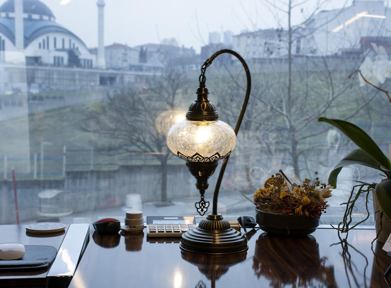 Bungalow Rose Authentic Moroccan Mosaic Glass Table Lamp - Vintage ...