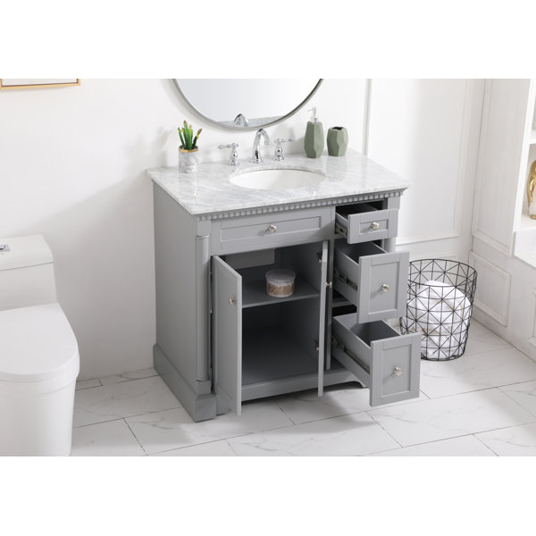 Red Barrel Studio® 36'' Single Bathroom Vanity with Marble Top ...