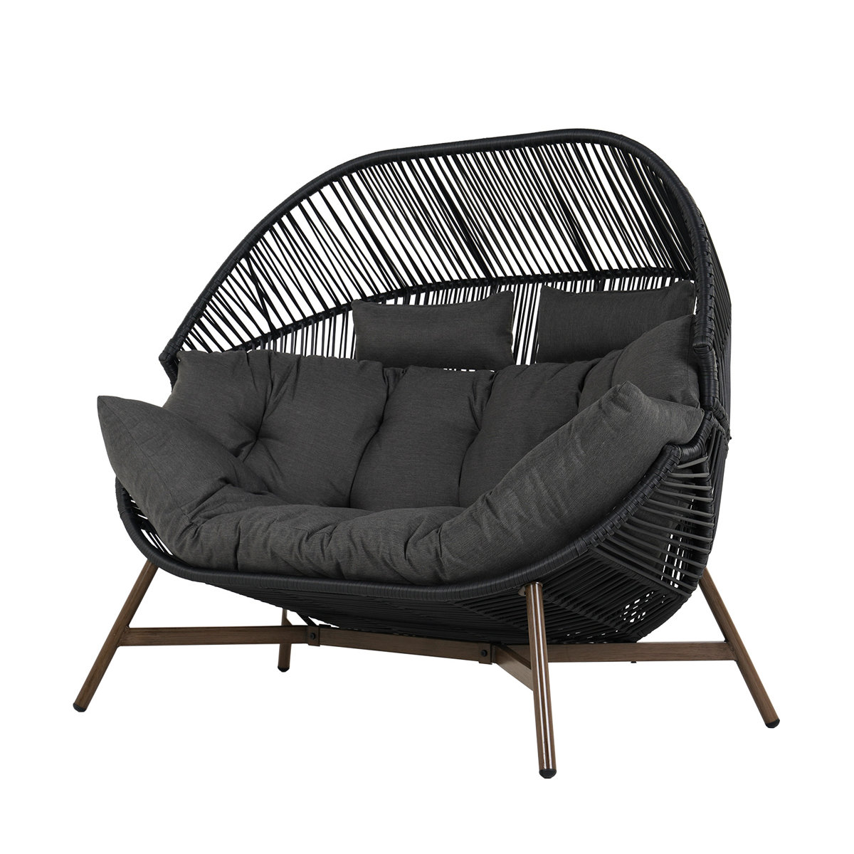 Langley Street® Lyall Cuddle Wicker Outdoor Lounge Chair with Cushion ...