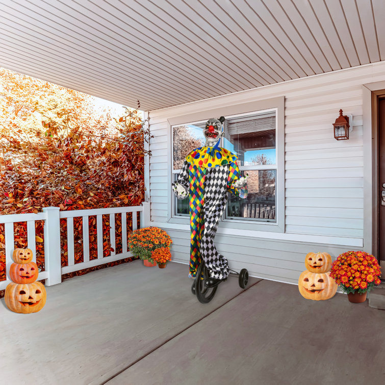 National Tree Company 72" Animated Halloween Bicycling Clown, Motion ...