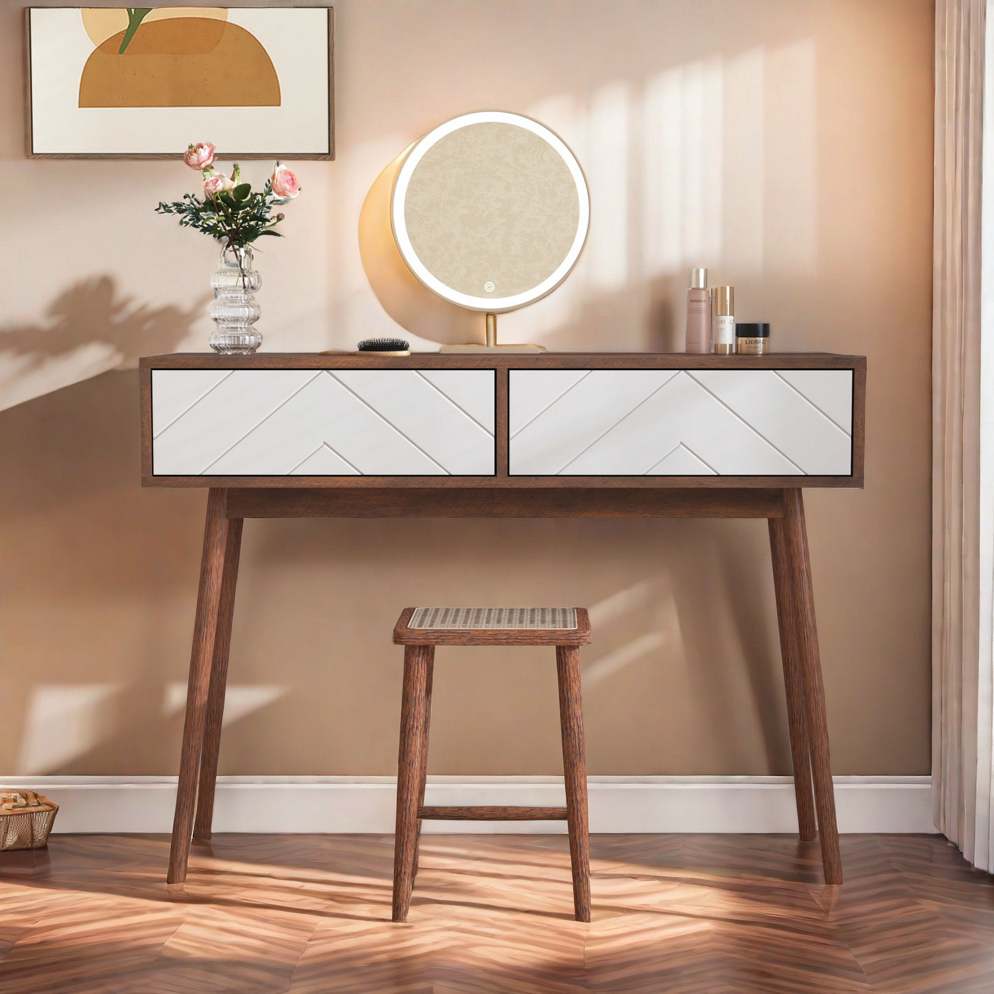 George Oliver Farmhouse Console Table With 2 Large Drawers, Modern ...