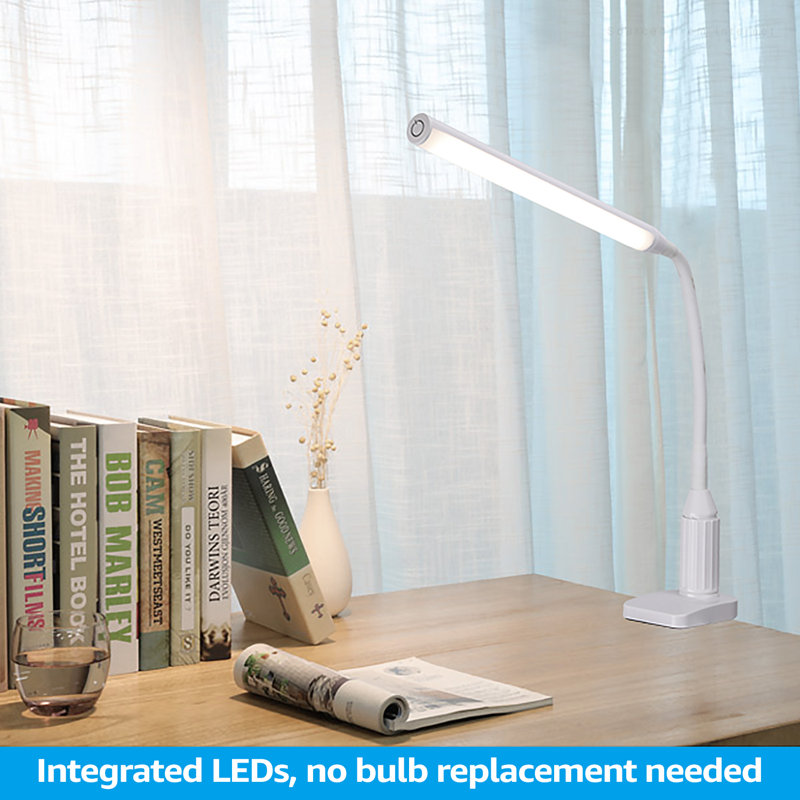 Latitude Run® Flexible Study Clamp Lamp USB Powered Dimmable Touch ...