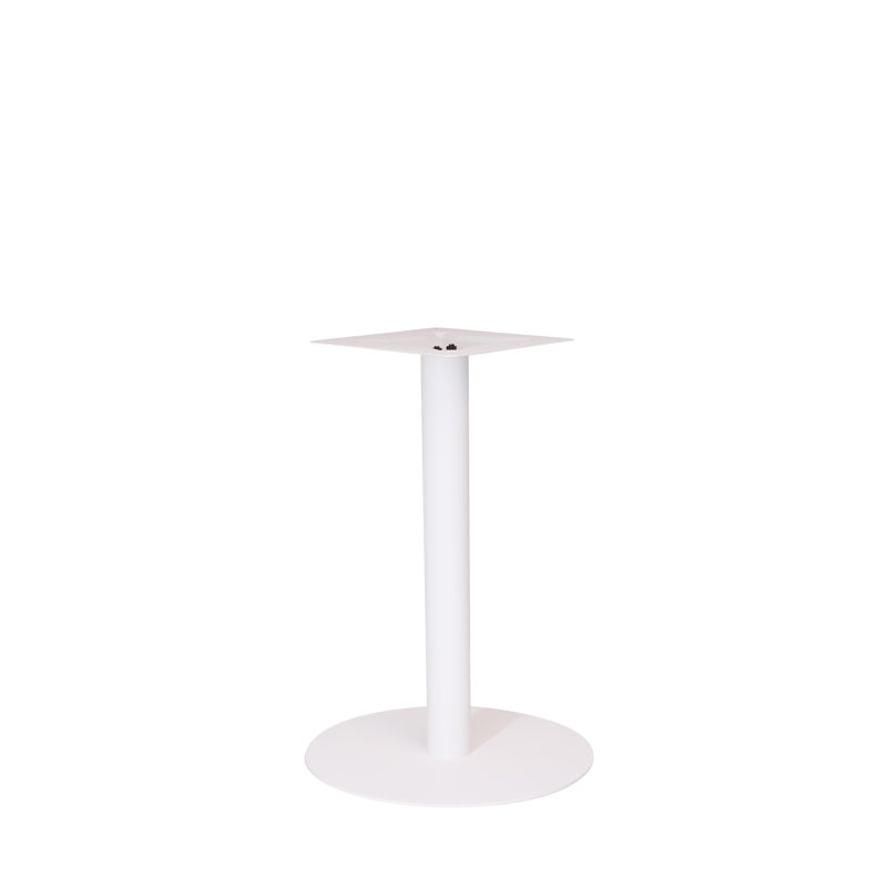 BFM Seating Uptown White 18" Round Indoor Dining Height Table Base ...