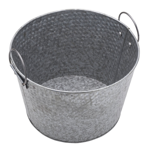 Towle Living Galvanized Hammered Metal 12-In Round Bucket | Wayfair