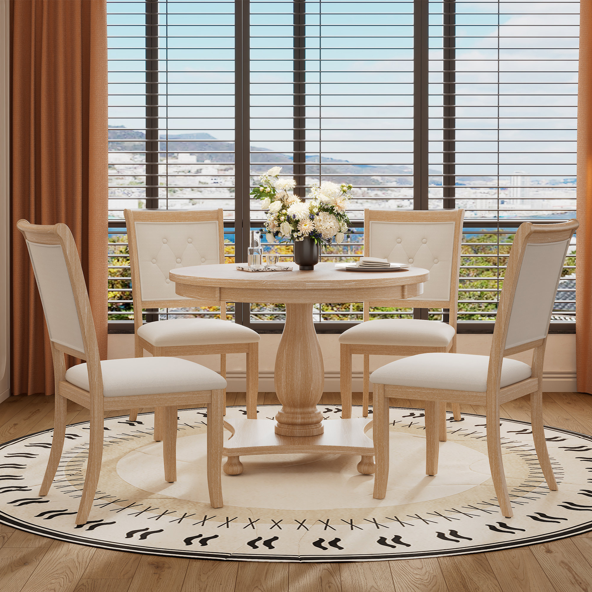 Alcott Hill® 5 - Piece Pedestal Dining Set | Wayfair