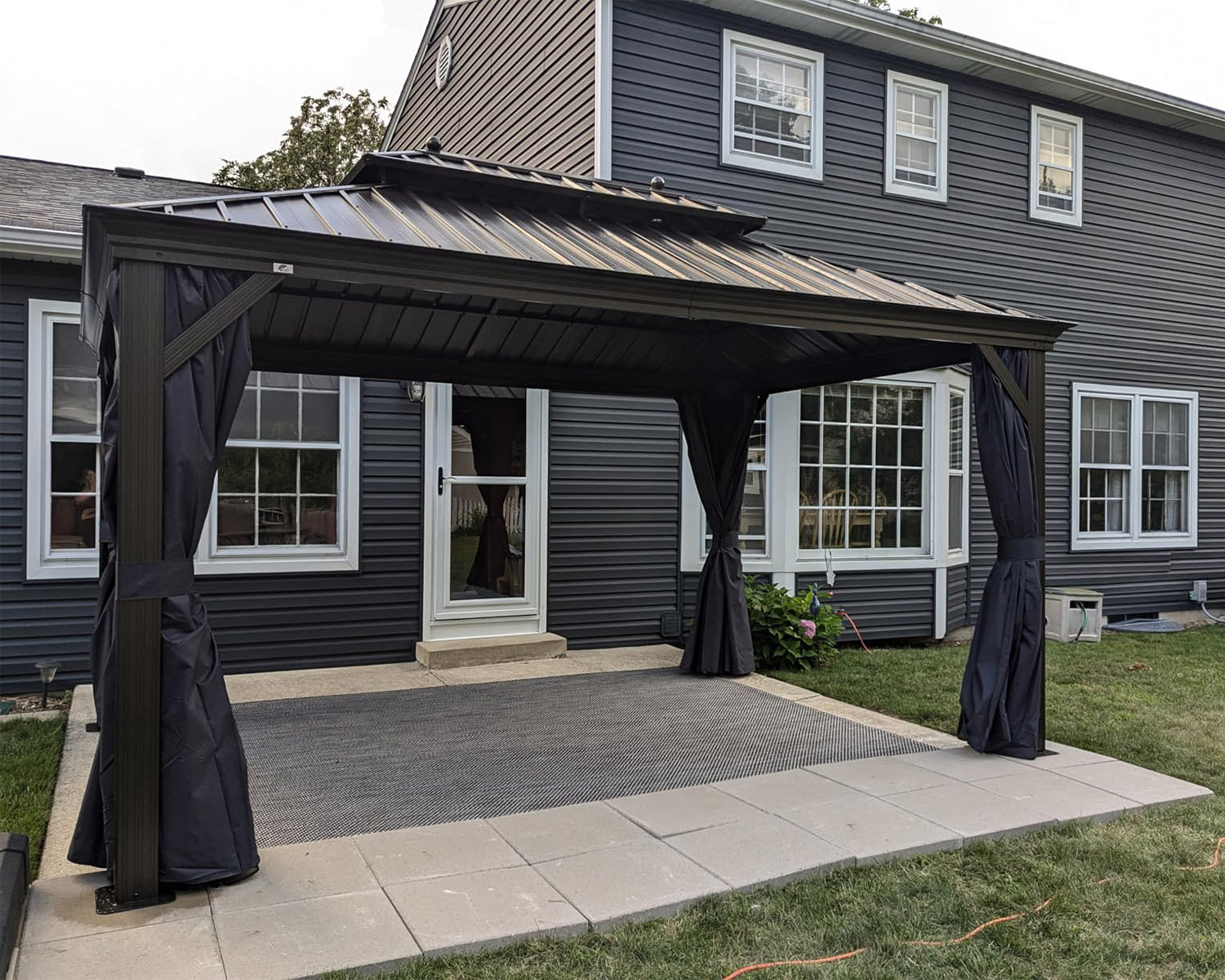 Purple Leaf 12' X 14' Hardtop Gazebo Aluminum Gazebo With Galvanized ...