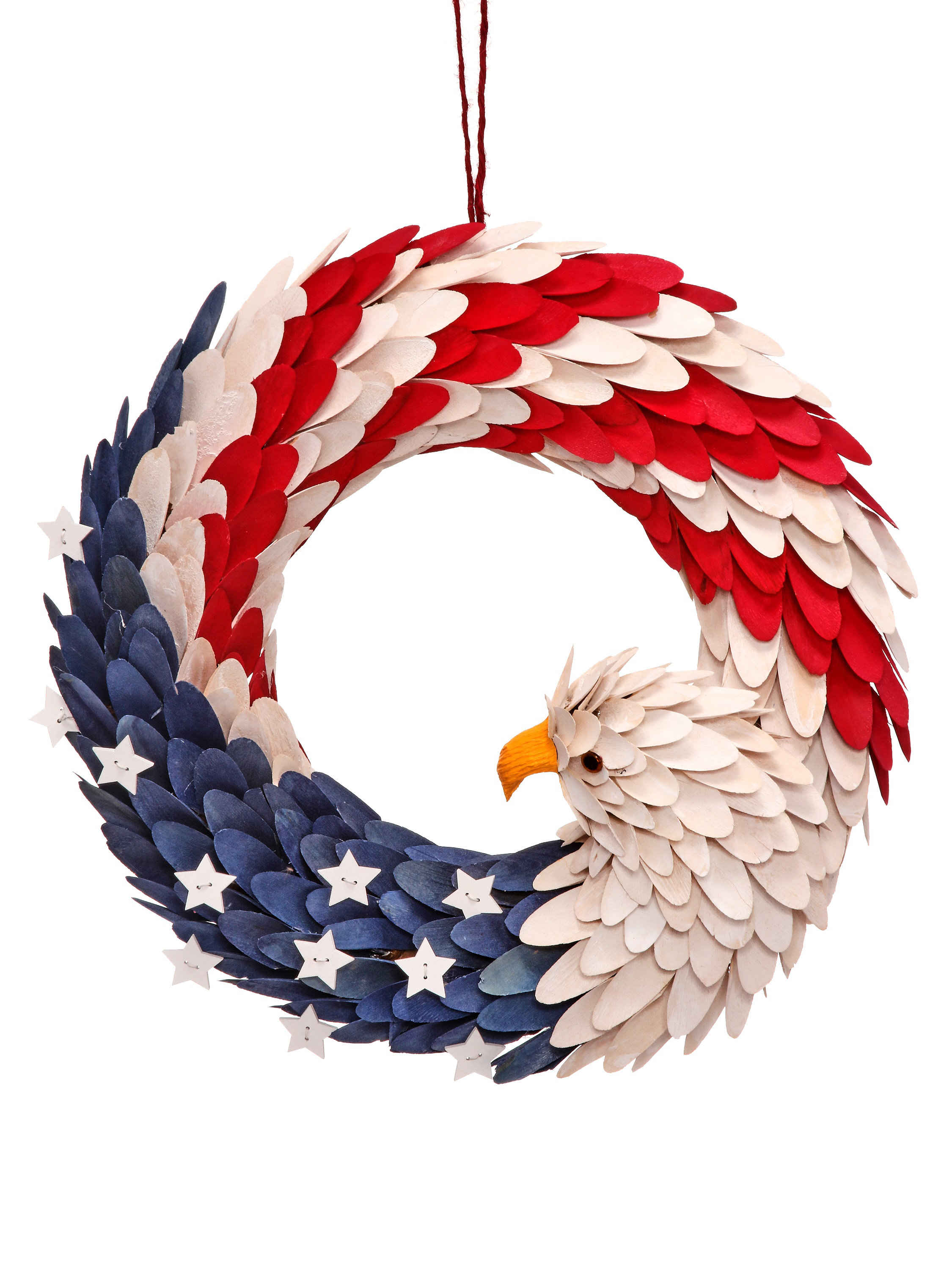 Regency International 15" Woodchip American Eagle Flag Wreath | Wayfair