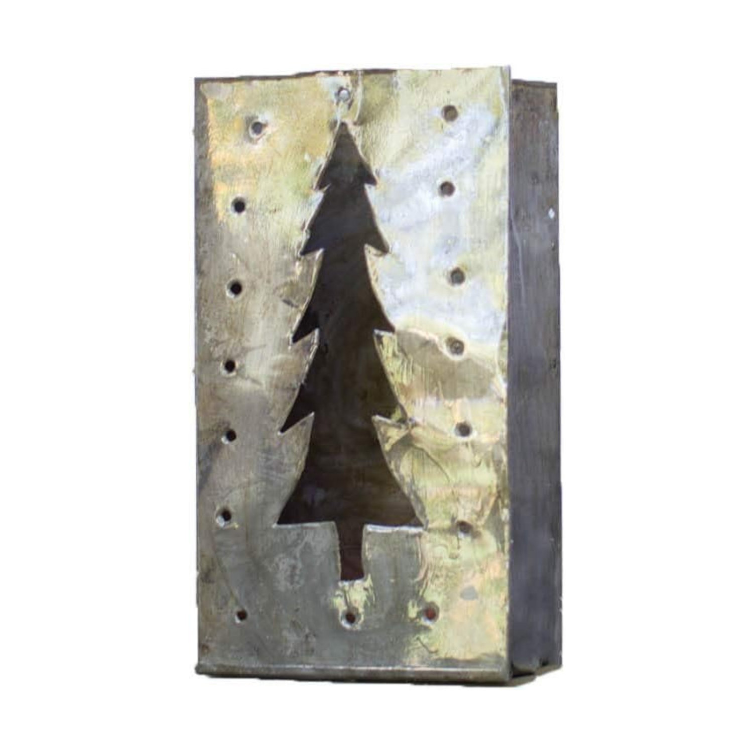The Holiday Aisle® Kalalou Modern Rectangular Metal Bag Christmas Tree ...