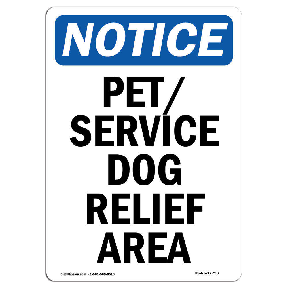 SignMission Petservice Dog Relief Area Sign | Wayfair