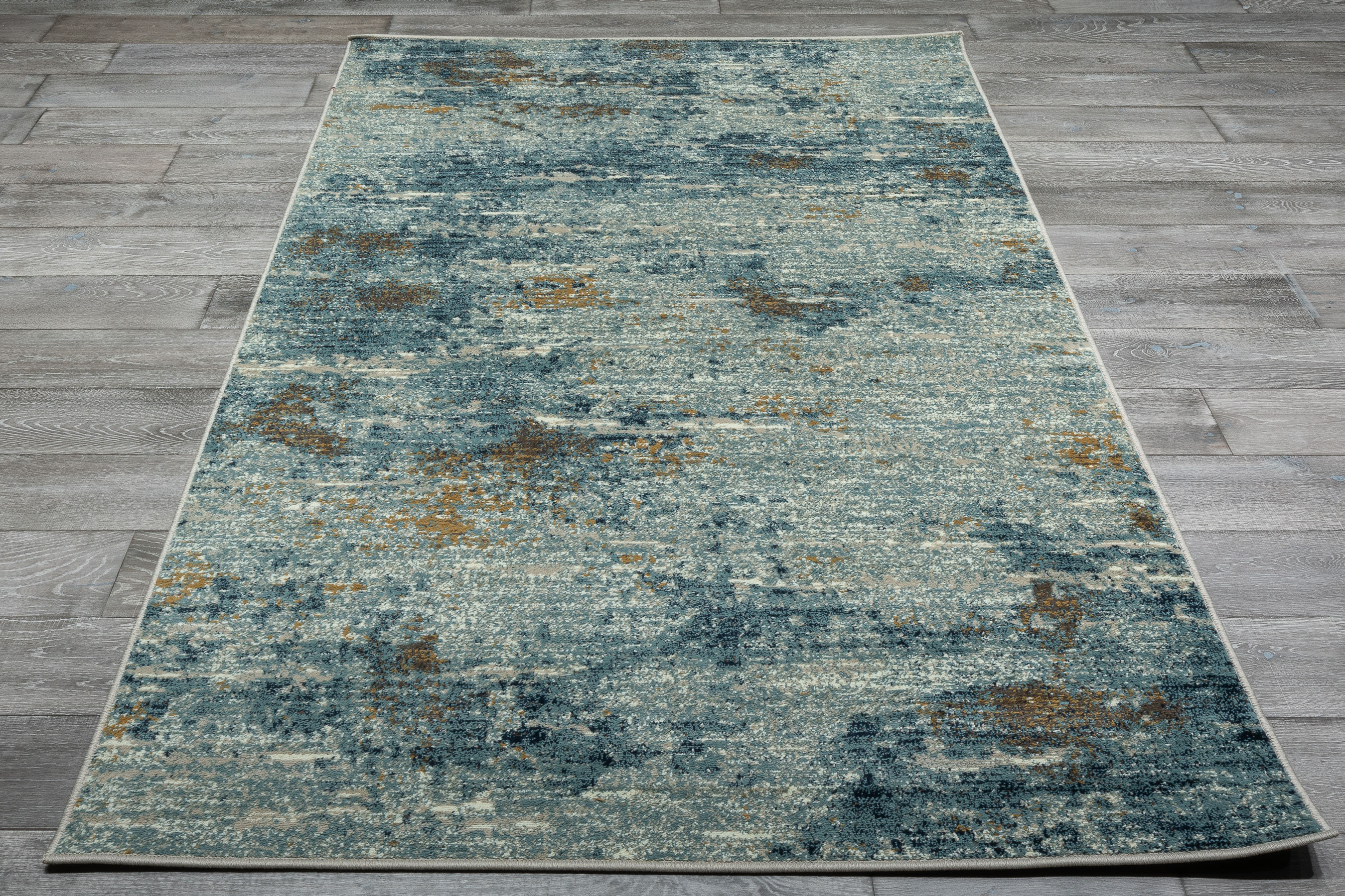 17 Stories Abstract Blue Area Rug | Wayfair