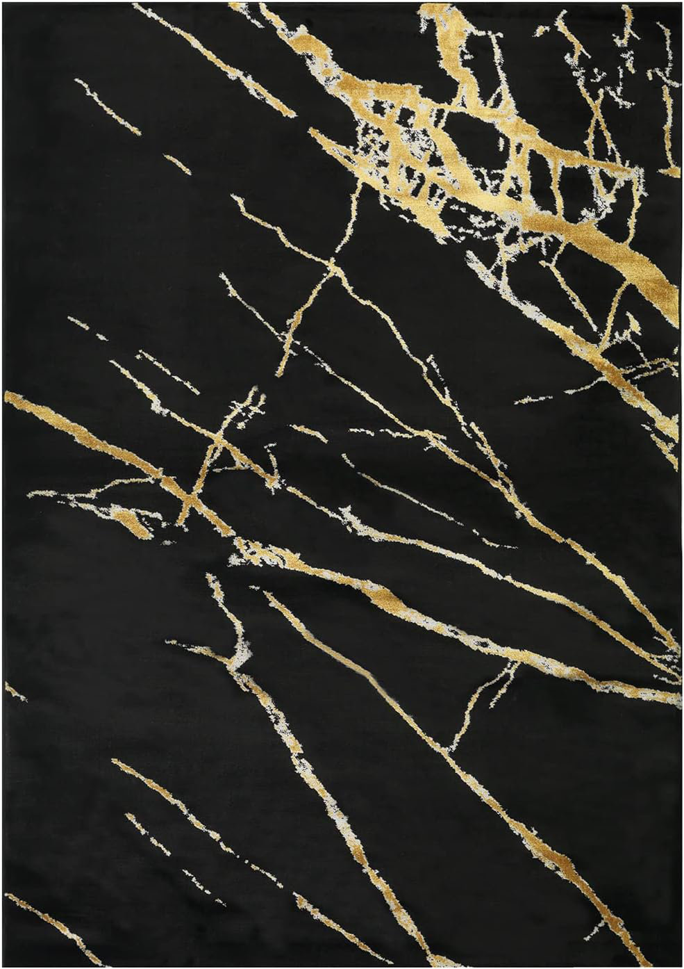 Everly Quinn Babil Gold 6x9 Marble Abstract Modern Indoor Area Rug ...