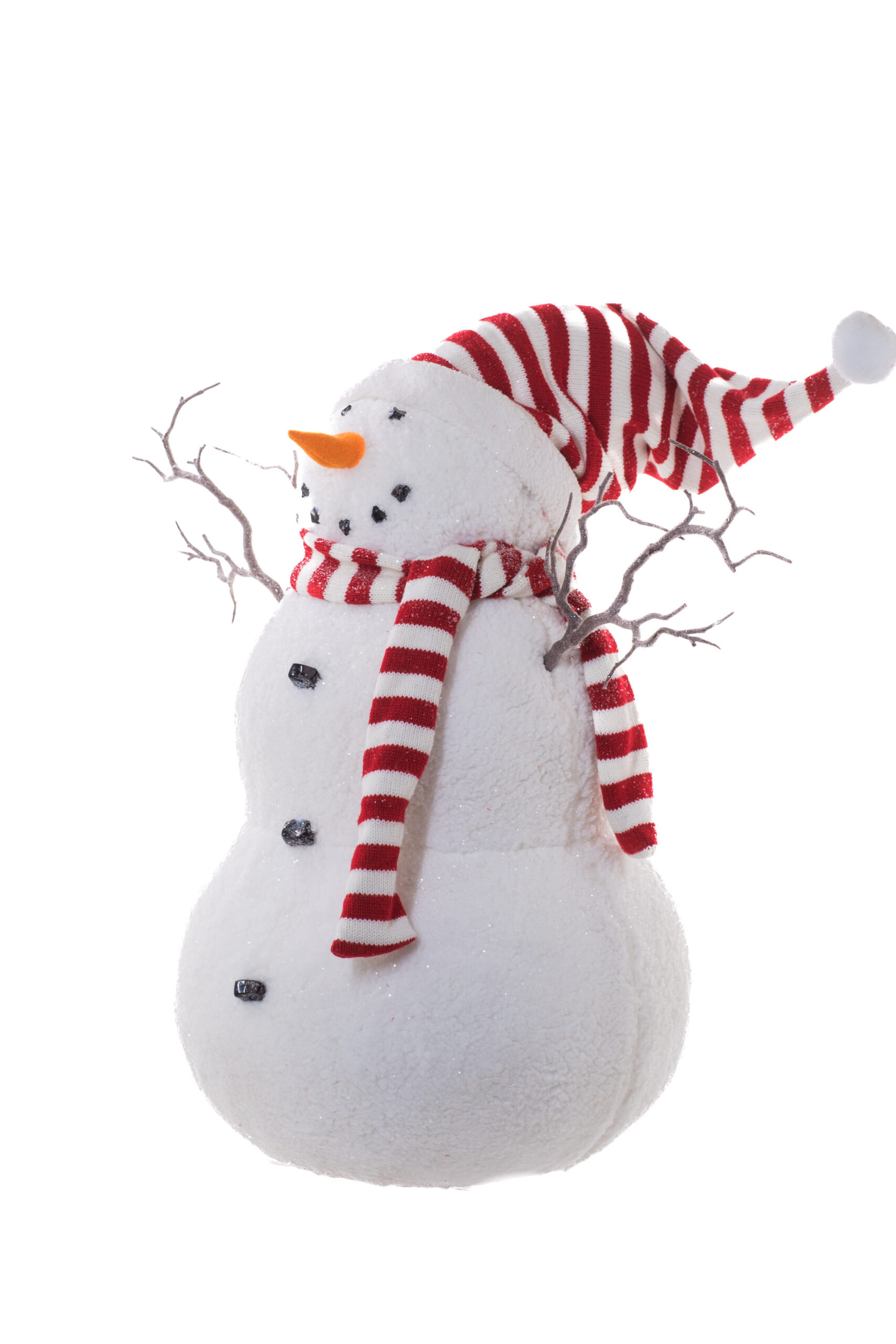 The Holiday Aisle® White/Red Styrofoam Standing Happy Snowman with ...