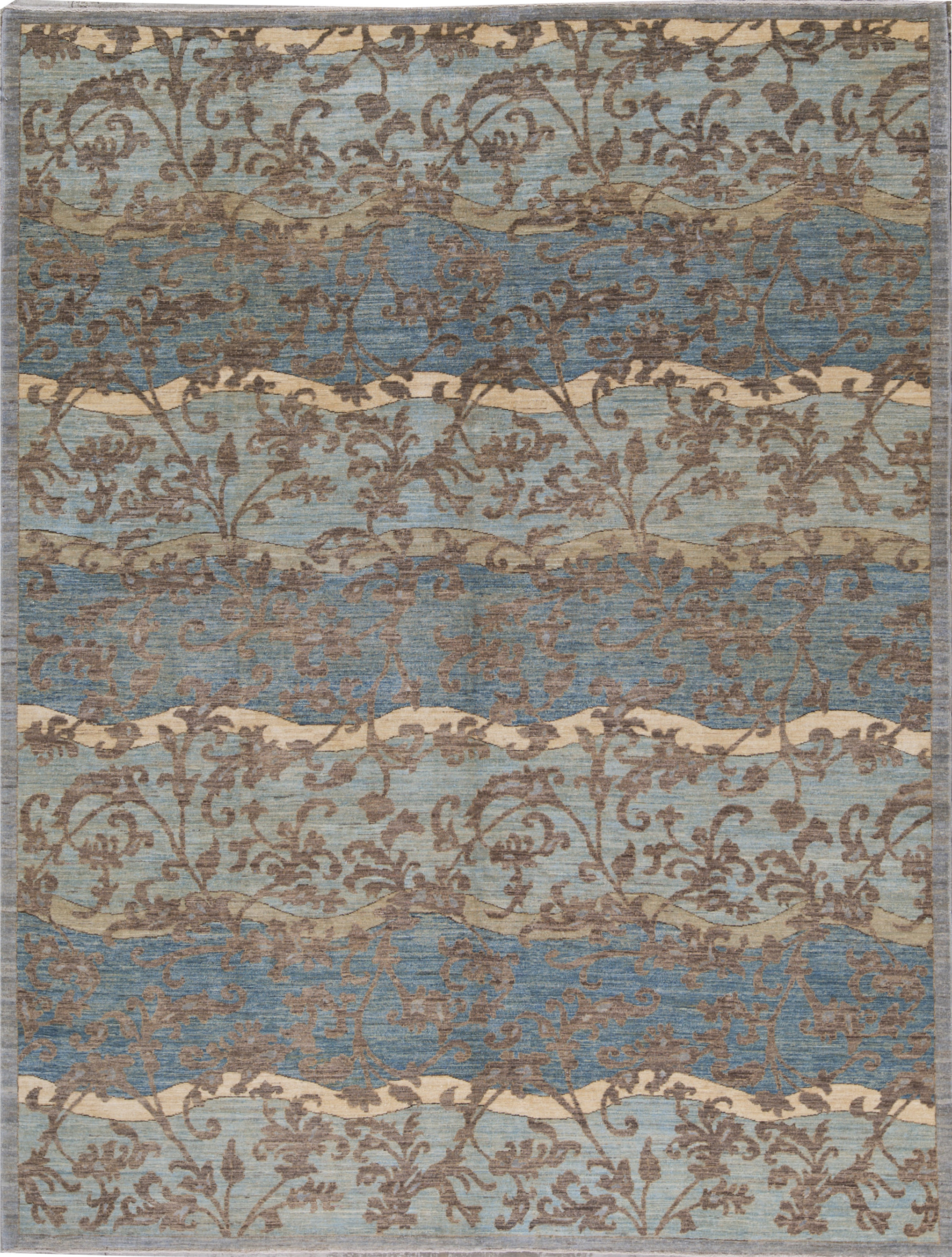 Bokara Rug Co., Inc. Hand-Knotted High-Quality Blue and Green Area Rug ...
