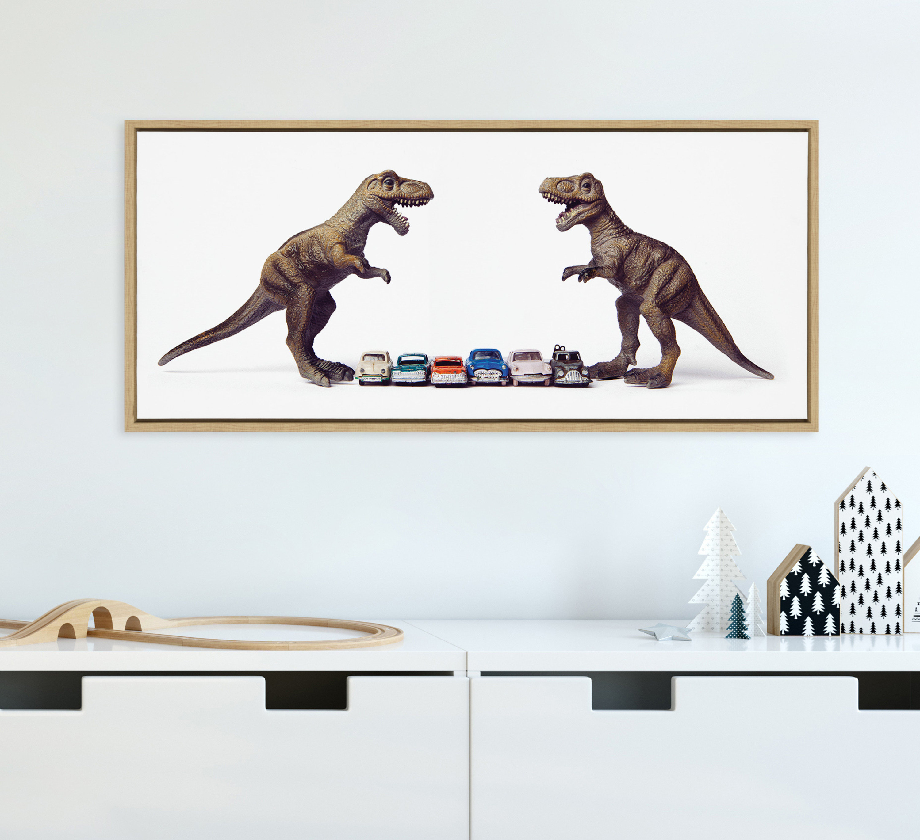 Beachcrest Home™ Shalyce Dino Cars Faceoff by Saint And Sailor Studios ...