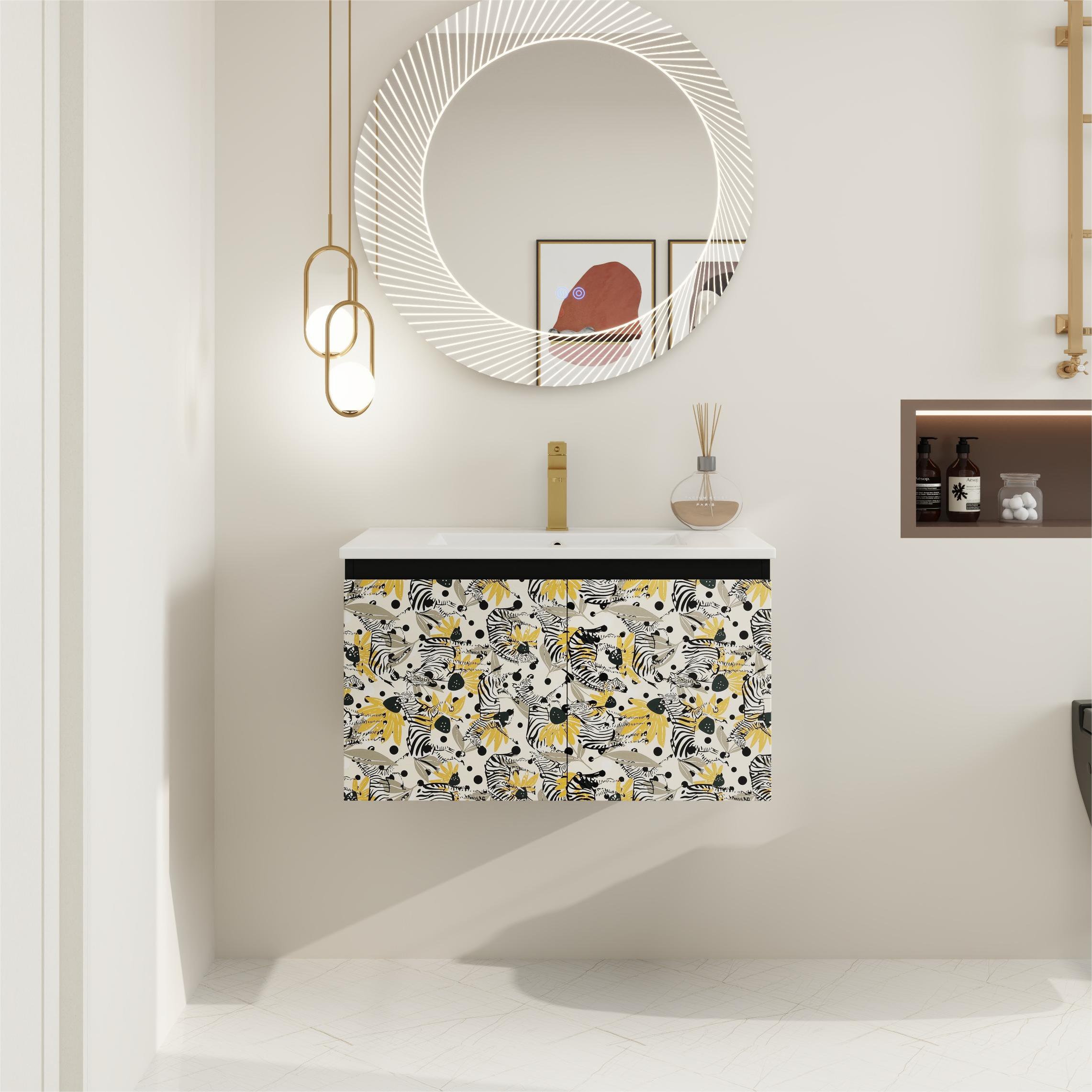 Latitude Run® Janalyn 30 Inch Single Floating Bathroom Vanity with ...