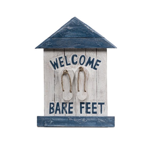 Dovecove Castlethorpe "Welcome Bare Feet" Sign | Wayfair