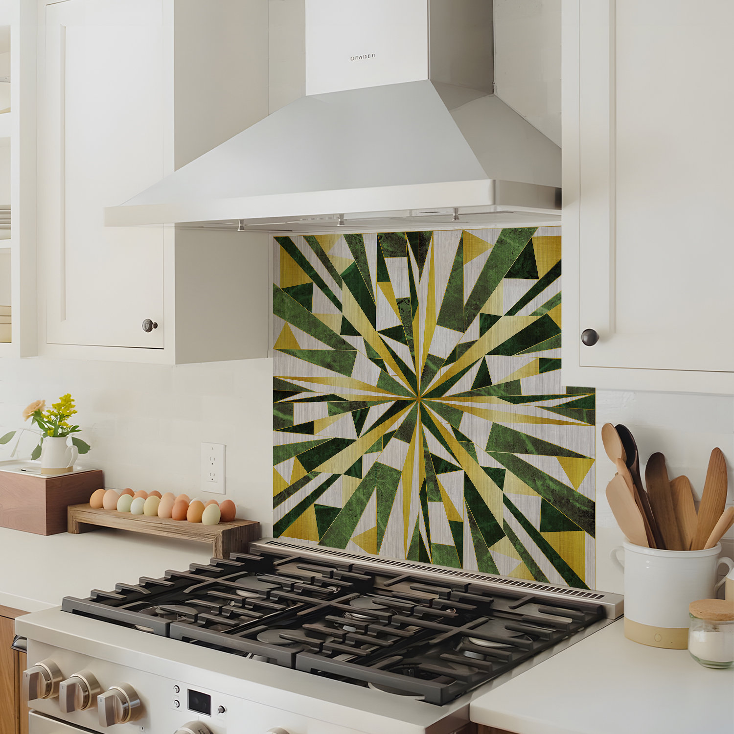 Wrought Studio™ Emerald Green Kitchen Backsplash Tile Sticker | Wayfair