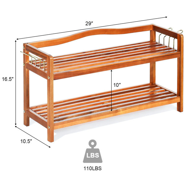 Bay Isle Home 8 Pair Solid Wood Shoe Rack & Reviews | Wayfair