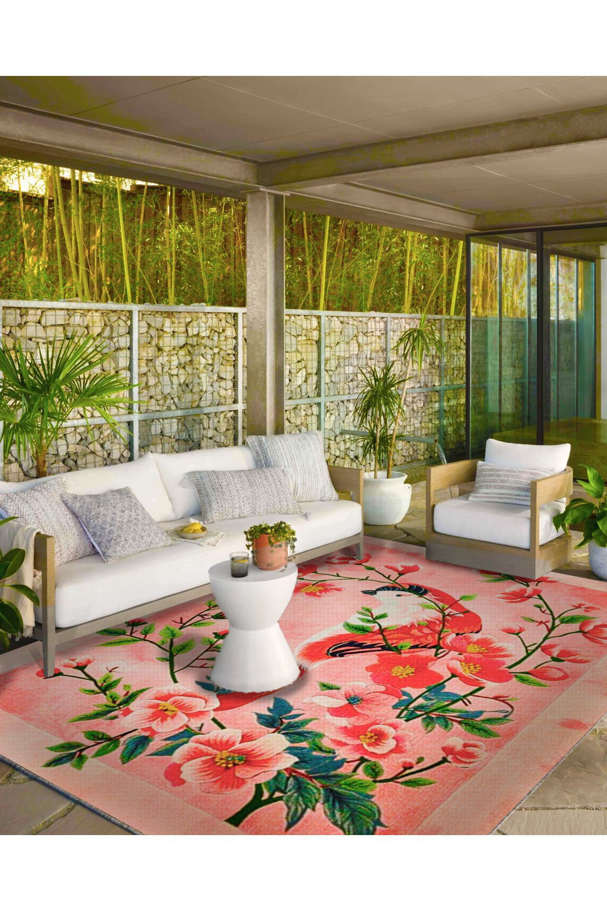 Hokku Designs Paris Collection Pink Themed Flower Vine and Bird Pattern ...