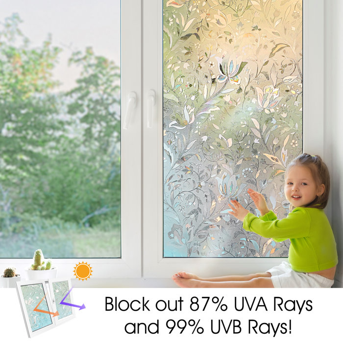Rosdorf Park 3D Etched Floral Decorative Privacy Window Decal & Reviews ...