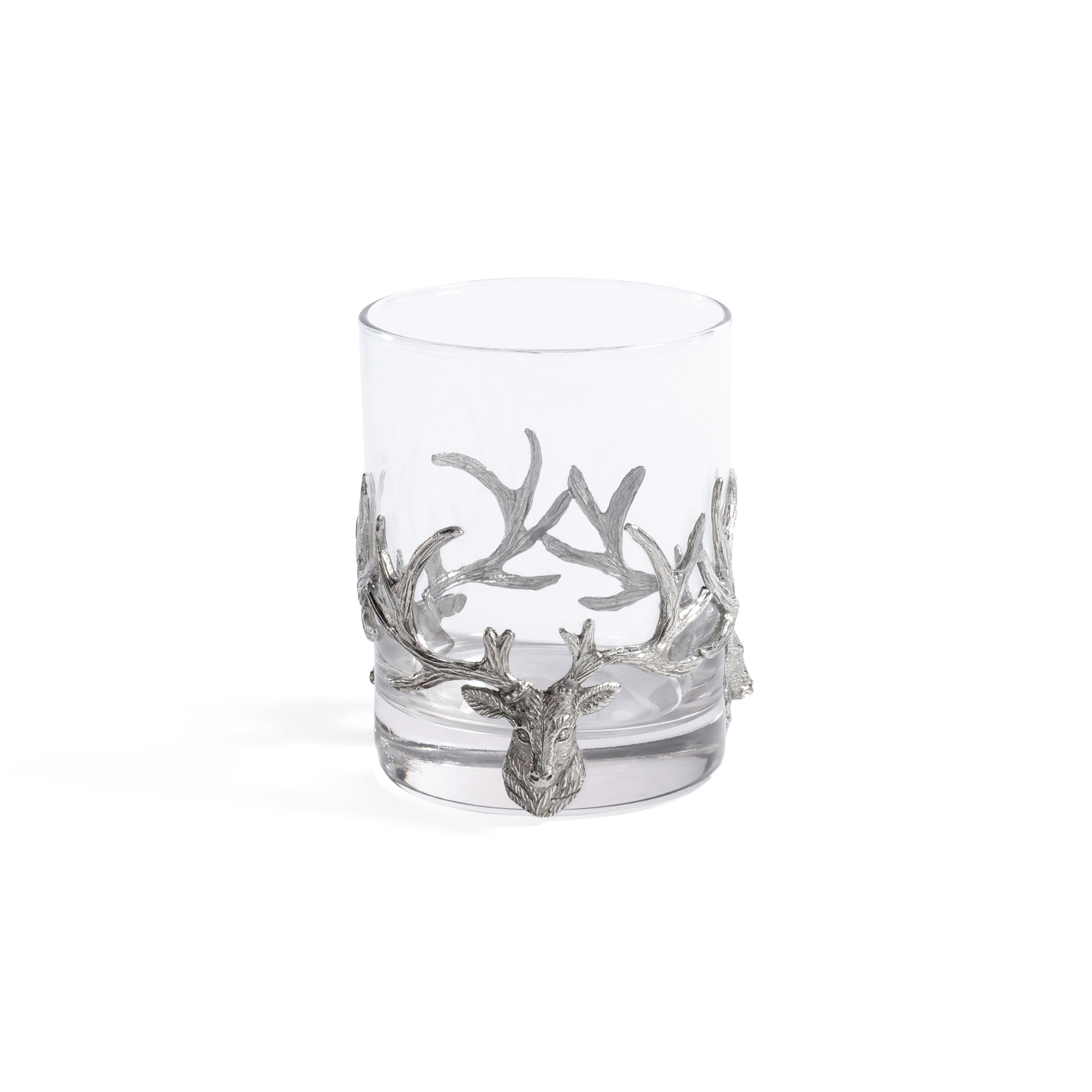 Millwood Pines Abduljabaar Pewter & Glass Rock Glass | Wayfair