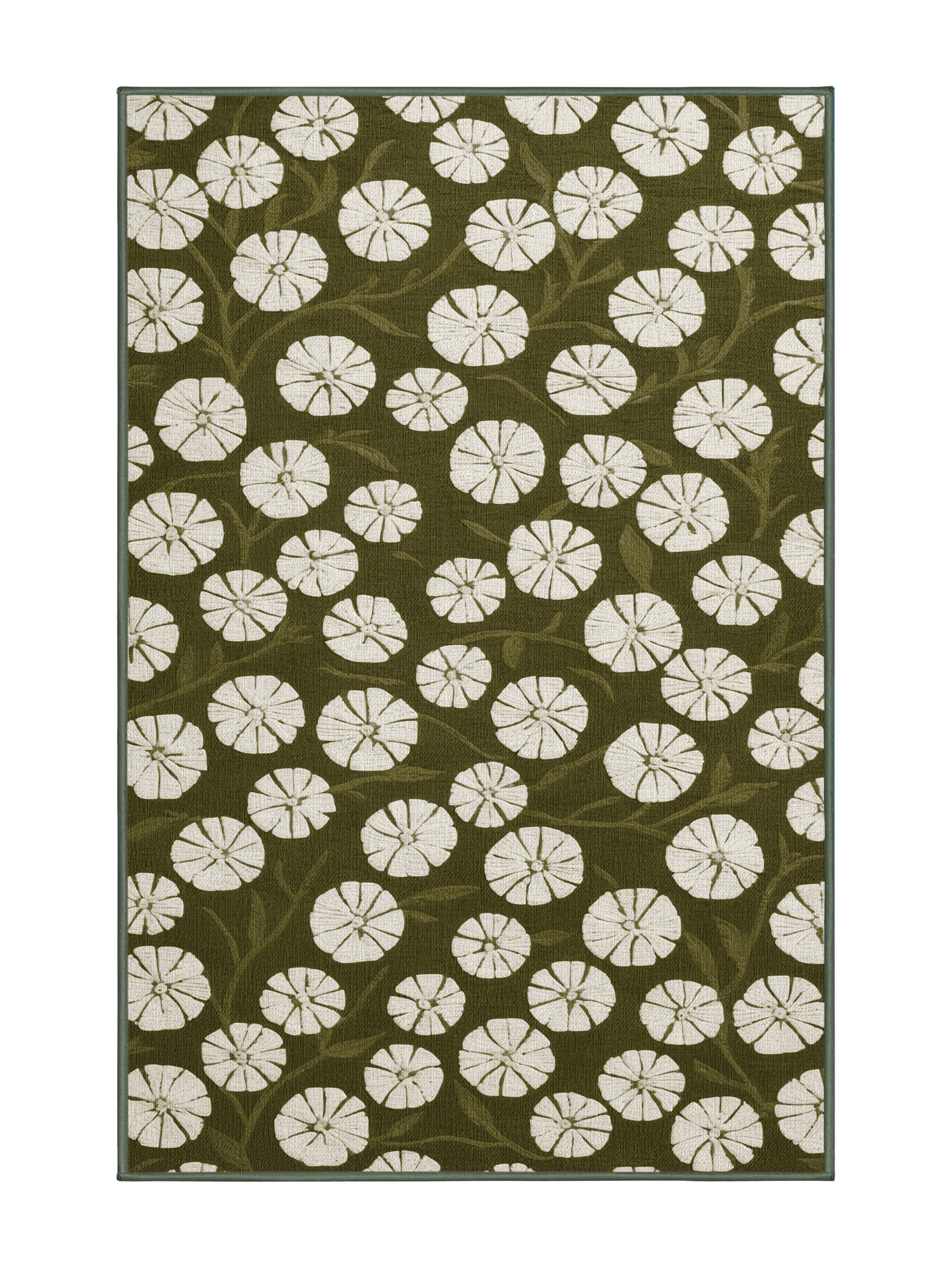 Canora Grey Machine Washable Botanical Green Area Rug | Wayfair