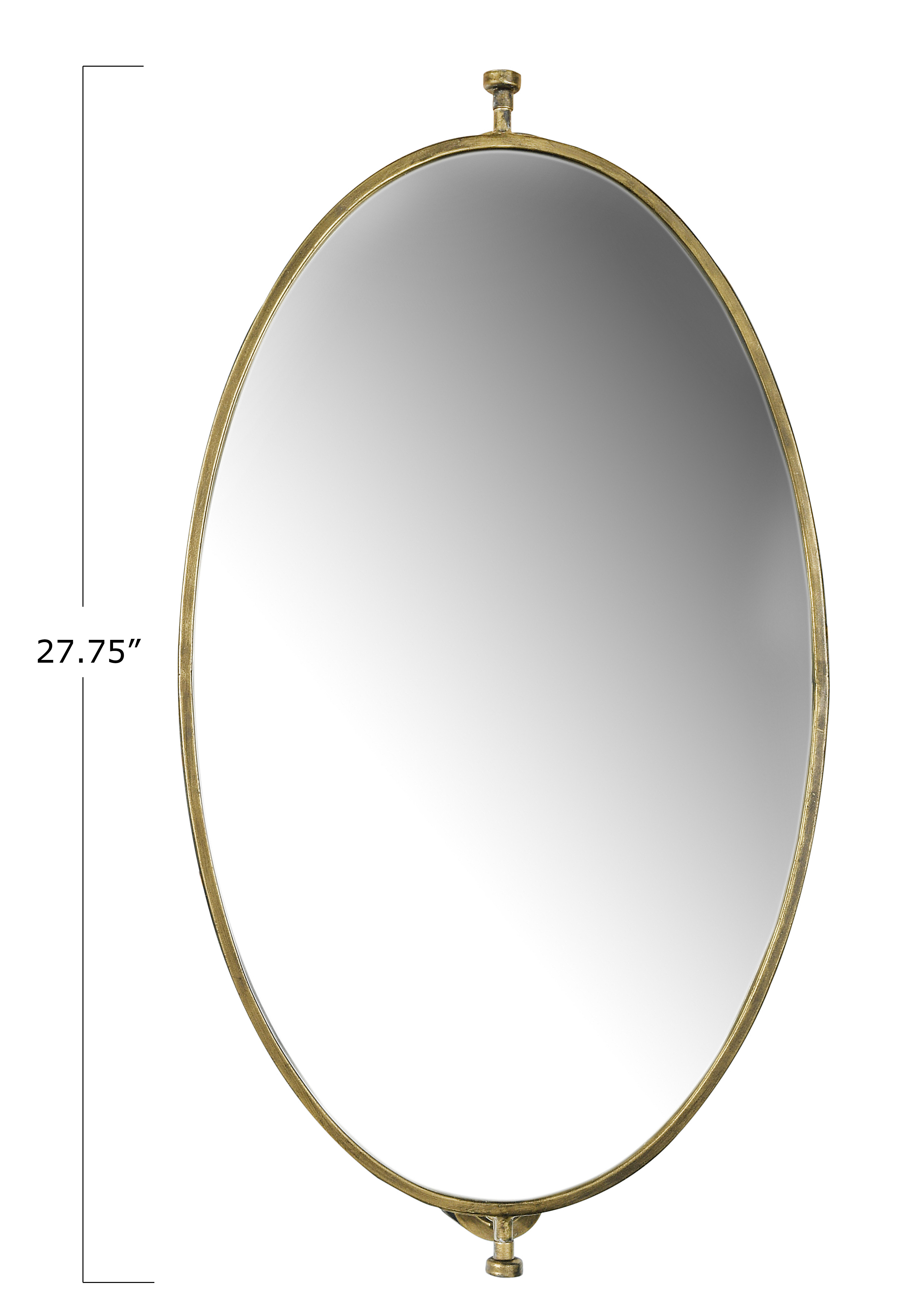 Mercer41 Seay Distressed Oval Metal Framed Pivoting Wall Mirror ...