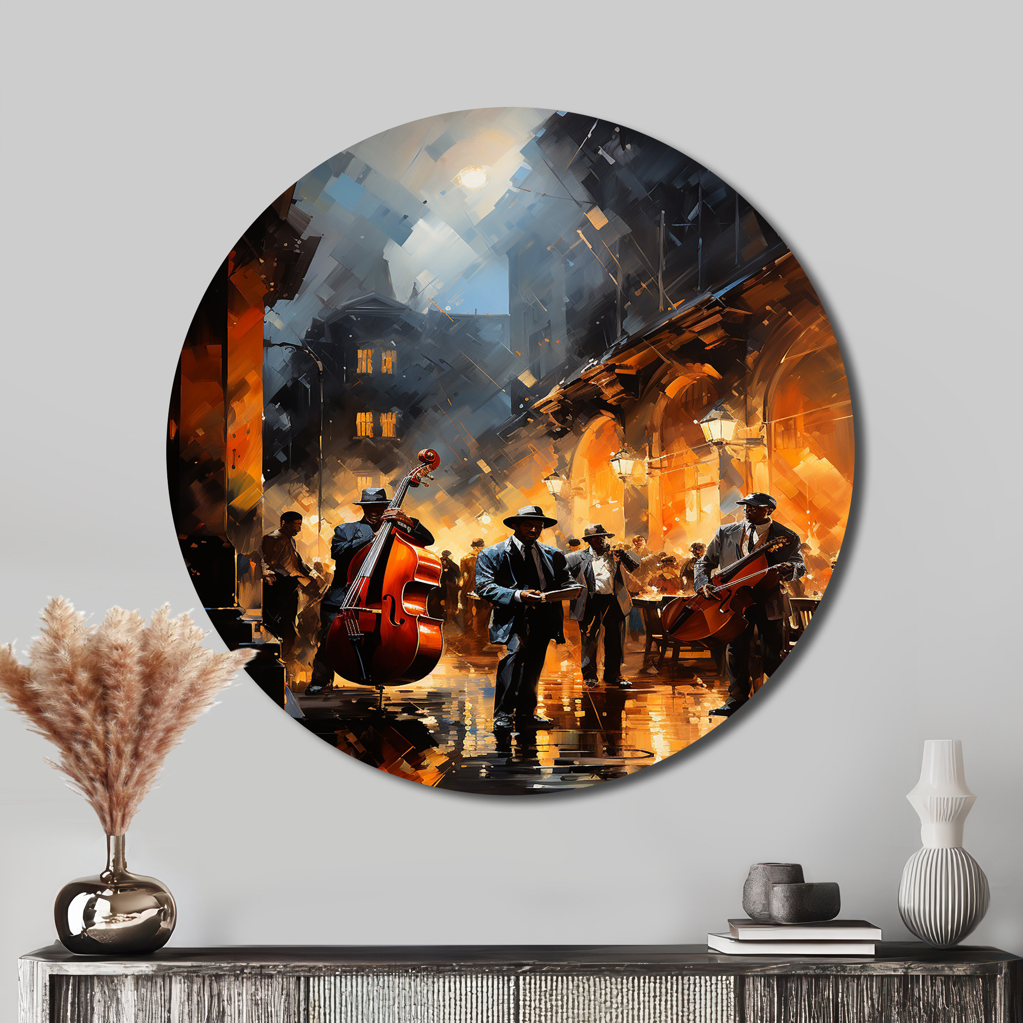 Lark Manor™ Jazz Harlem Renaissance IV - People Round Metal Wall Home ...