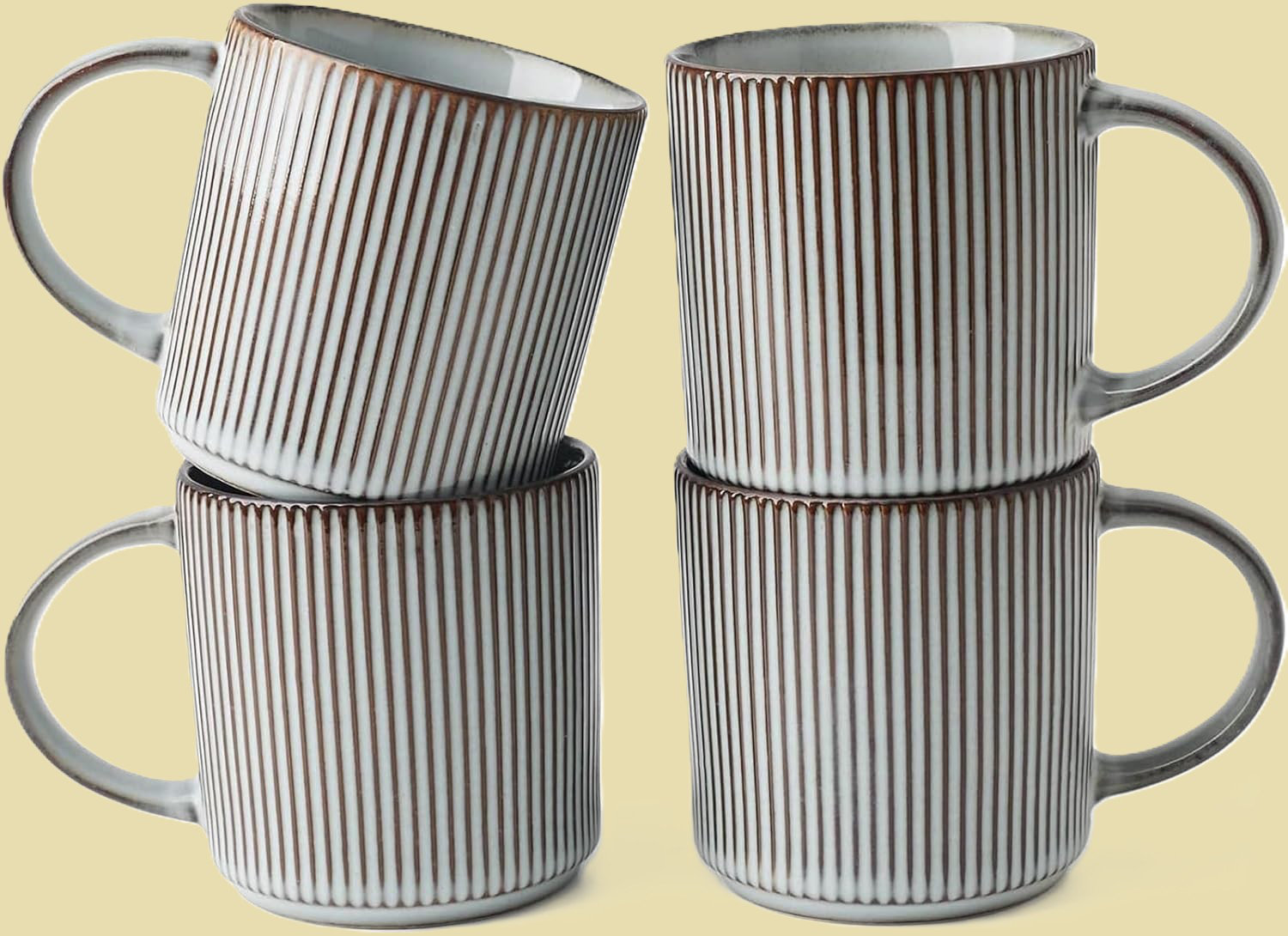 One Allium Way® 4-Person Smoked Blue Coffee Cup Set, Star Shape 12 ...